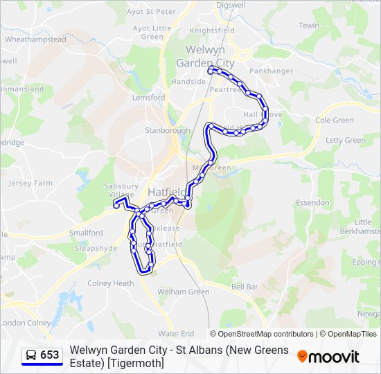 653 Route: Schedules, Stops & Maps - Hatfield Business Park (Updated)