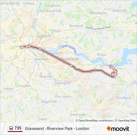 735 Route: Schedules, Stops & Maps - Embankment (Updated)
