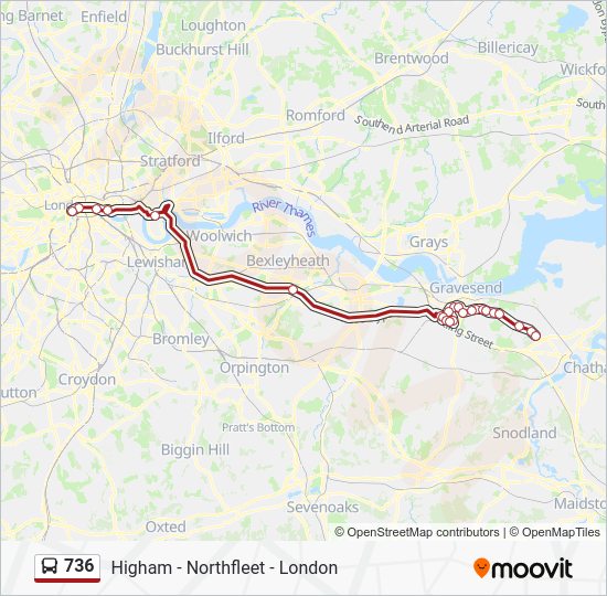 736 Route: Schedules, Stops & Maps - Higham (Updated)