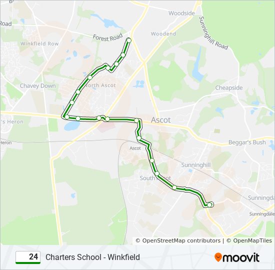24 Route: Schedules, Stops & Maps - Sunningdale (Updated)