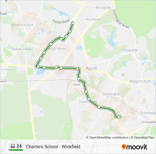 24 Route: Schedules, Stops & Maps - Sunningdale (Updated)
