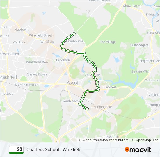 28 Route: Schedules, Stops & Maps - Sunningdale (Updated)