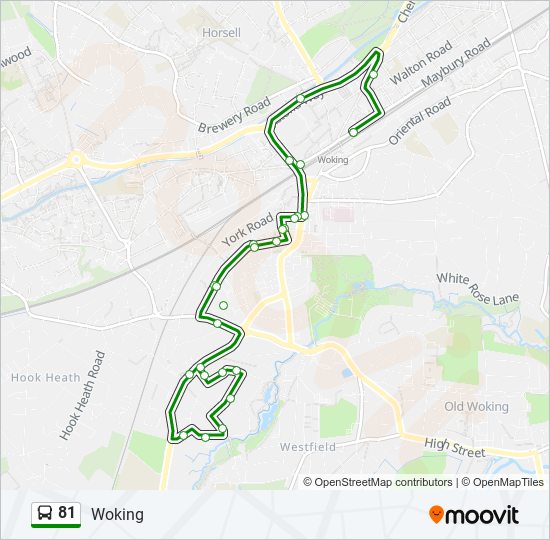 81 Route: Schedules, Stops & Maps - Woking (Updated)
