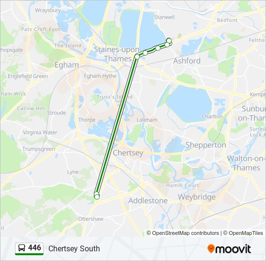 446 Route: Schedules, Stops & Maps - Chertsey South (Updated)