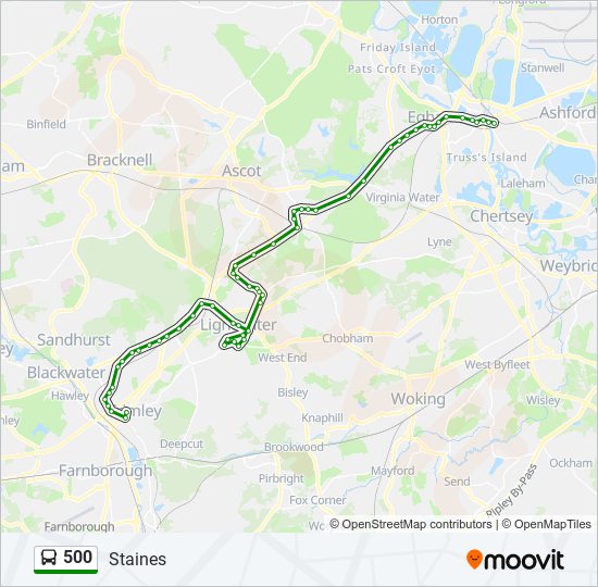 500 Route: Schedules, Stops & Maps - Staines (Updated)
