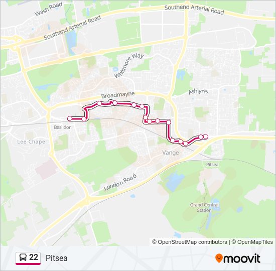 22 Route: Schedules, Stops & Maps - Pitsea (Updated)