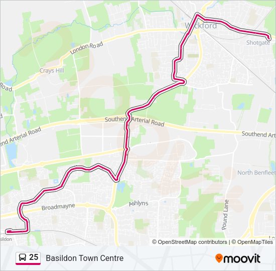 25 Route Schedules Stops Maps Basildon Town Centre Updated 