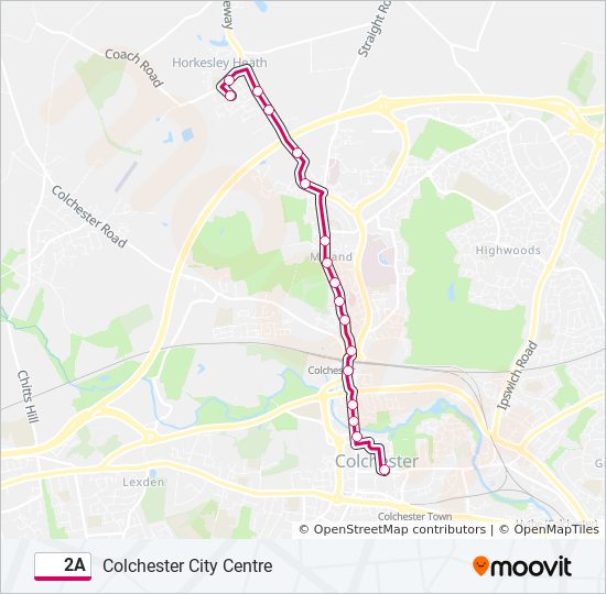 2a Route: Schedules, Stops & Maps - Colchester City Centre (Updated)