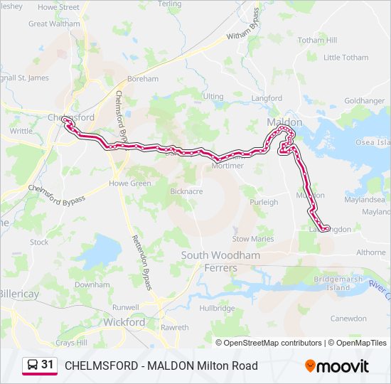 31 Route: Schedules, Stops & Maps - Latchingdon (Updated)