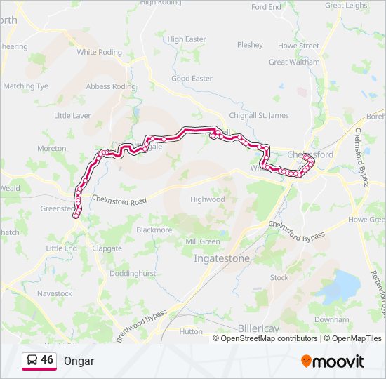 46 Route: Schedules, Stops & Maps - Ongar (Updated)