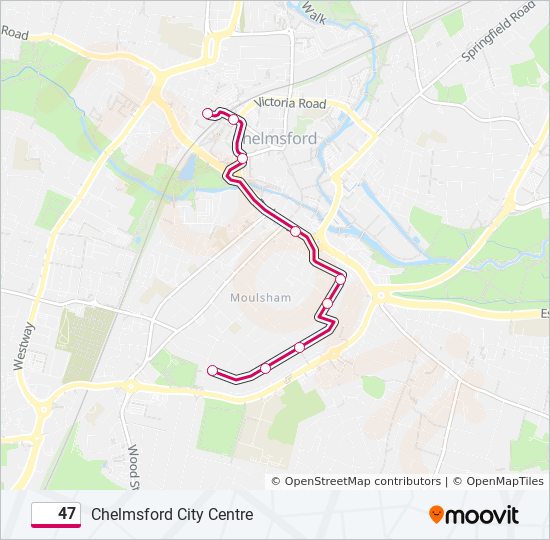 47 Route: Schedules, Stops & Maps - Chelmsford City Centre (Updated)
