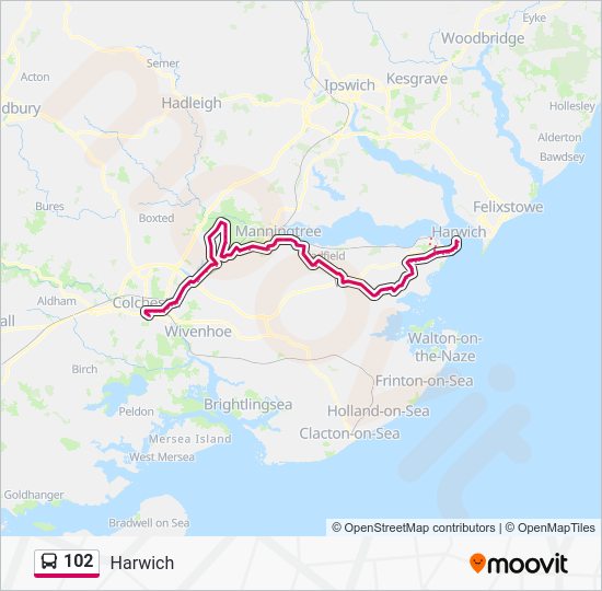 102 Route: Schedules, Stops & Maps - Harwich (Updated)