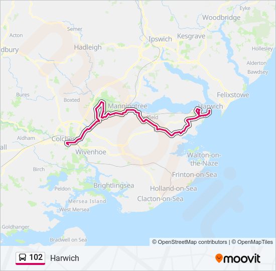 102 Route: Schedules, Stops & Maps - Harwich (Updated)
