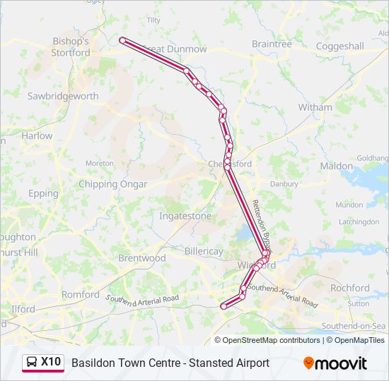 x10 Route: Schedules, Stops & Maps - Stansted Airport (Updated)