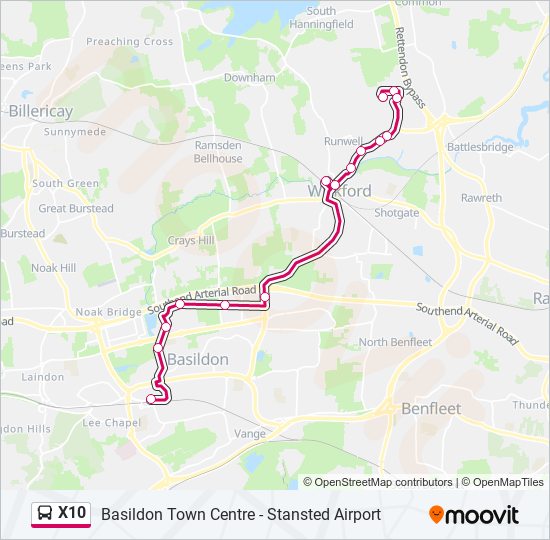 x10 Route: Schedules, Stops & Maps - Rettendon (Updated)