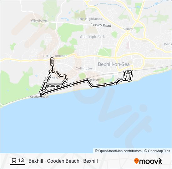 13 Route: Schedules, Stops & Maps - Bexhill (Updated)
