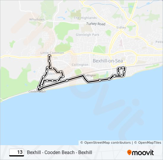 13 Route: Schedules, Stops & Maps - Bexhill (Updated)