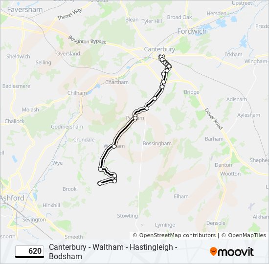 620 Route: Schedules, Stops & Maps - Nackington (Updated)