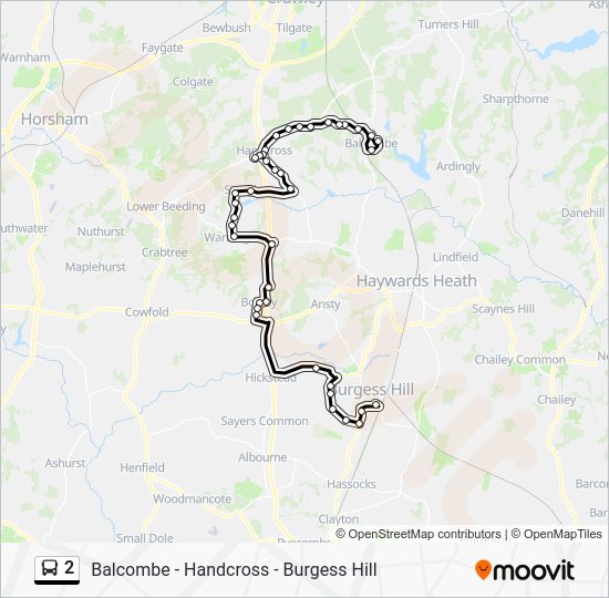 2 Route: Schedules, Stops & Maps - Burgess Hill (Updated)