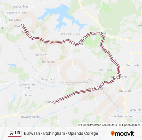 U3 Route: Schedules, Stops & Maps - Burwash (Updated)