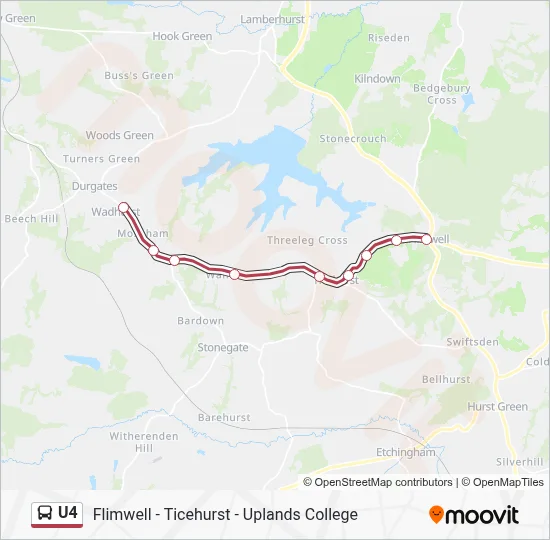 U4 Route: Schedules, Stops & Maps - Wadhurst (Updated)