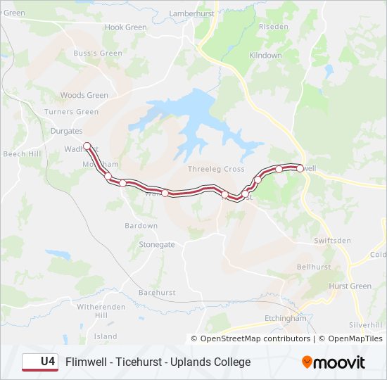 u4 Route: Schedules, Stops & Maps - Wadhurst (Updated)