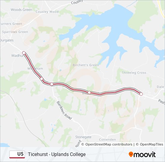 u5 Route: Schedules, Stops & Maps - Ticehurst (Updated)