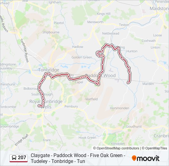 207 Route: Schedules, Stops & Maps - Tunbridge Wells (Updated)