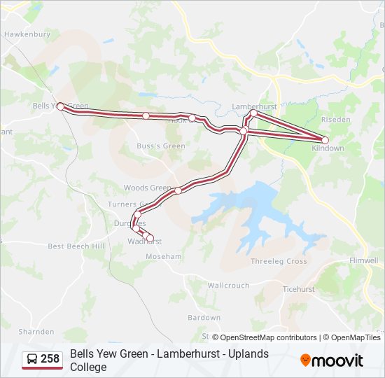 258 Route: Schedules, Stops & Maps - Bells Yew Green (Updated)