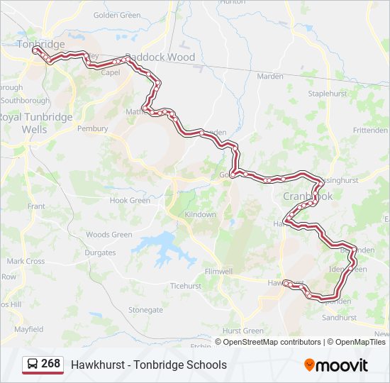 268 Route: Schedules, Stops & Maps - Hawkhurst (Updated)