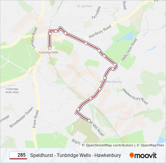 285 Route: Schedules, Stops & Maps - Tunbridge Wells (Updated)