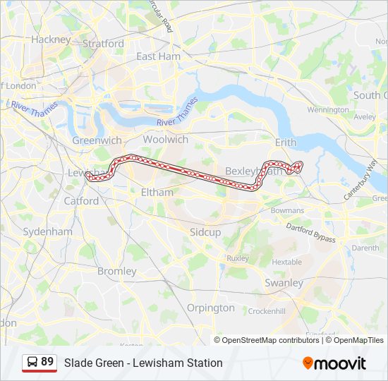 89 Route: Schedules, Stops & Maps - Lewisham Station (Updated)