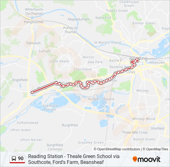 90 Route: Schedules, Stops & Maps - Theale (Updated)