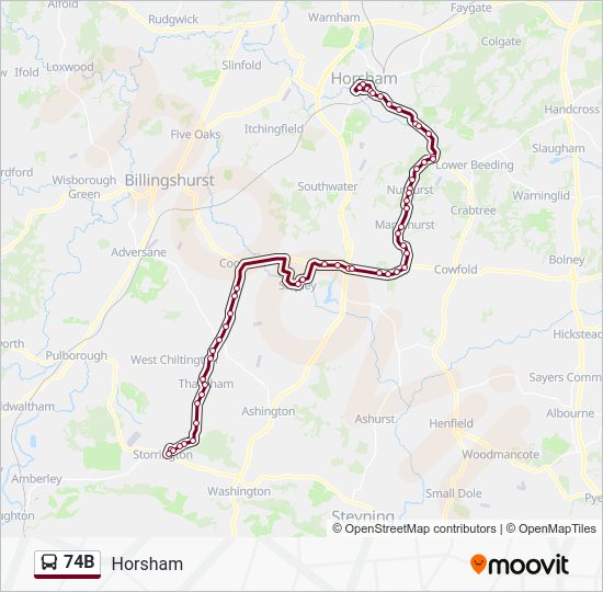 74B Route: Schedules, Stops & Maps - Horsham (Updated)