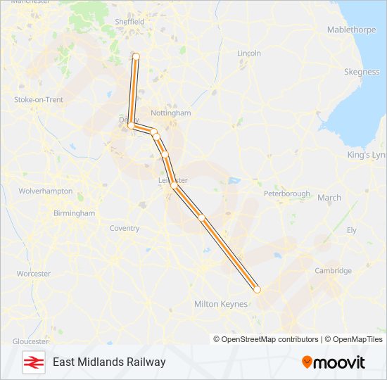 east midlands railway Route: Schedules, Stops & Maps - Chesterfield ...