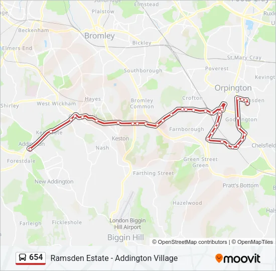654 Route: Schedules, Stops & Maps - Addington Village (Updated)