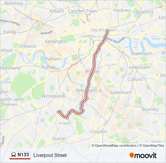 n133 Route: Schedules, Stops & Maps - Liverpool Street (Updated)