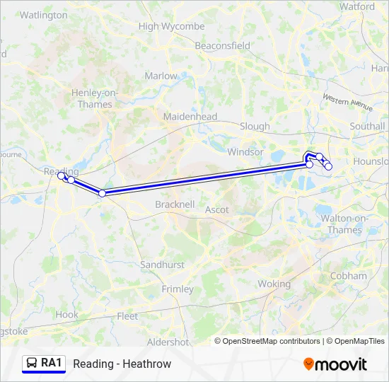RA1 Route: Schedules, Stops & Maps - Reading Town Centre (Updated)