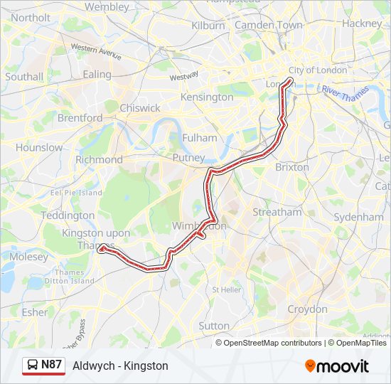 n87 Route: Schedules, Stops & Maps - Aldwych (Updated)