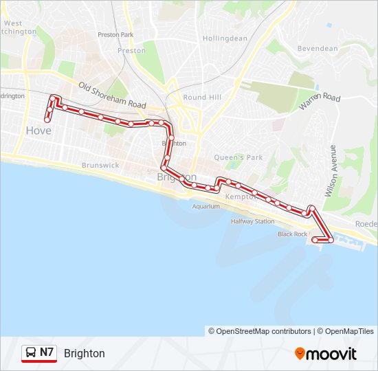 n7 Route: Schedules, Stops & Maps - Brighton (Updated)