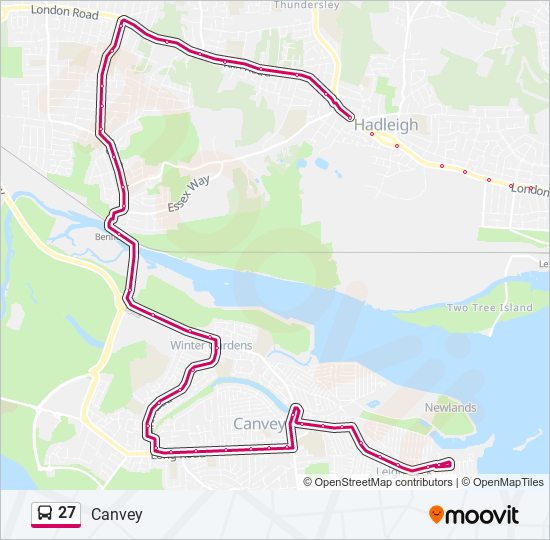 27 Route: Schedules, Stops & Maps - Canvey (Updated)
