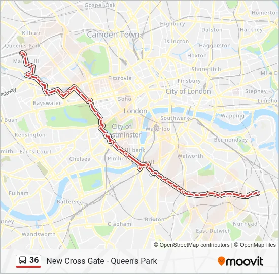 36 Route: Schedules, Stops & Maps - New Cross Gate (Updated)