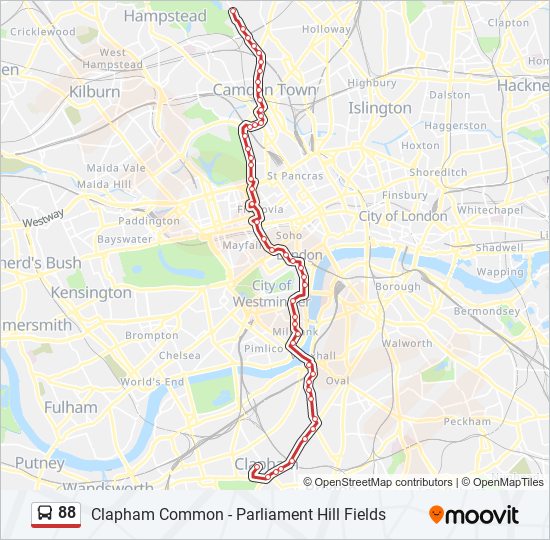 88 Route Schedules Stops Maps Clapham Common Updated 88 Route Schedules Stops Maps Clapham Common Updated
