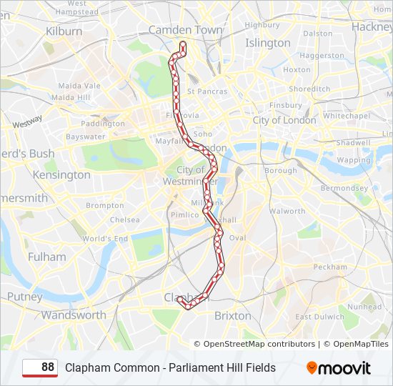 88 Route: Schedules, Stops & Maps - Clapham Common (Updated)