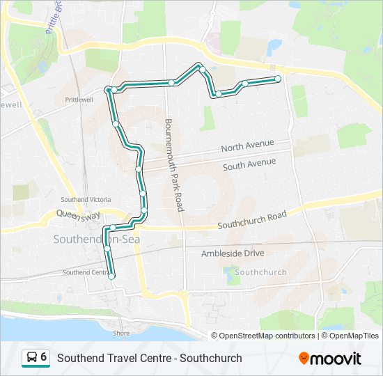6 Route: Schedules, Stops & Maps - Southchurch (Updated)