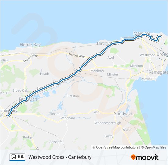 8a Route: Schedules, Stops & Maps - Canterbury (Updated)