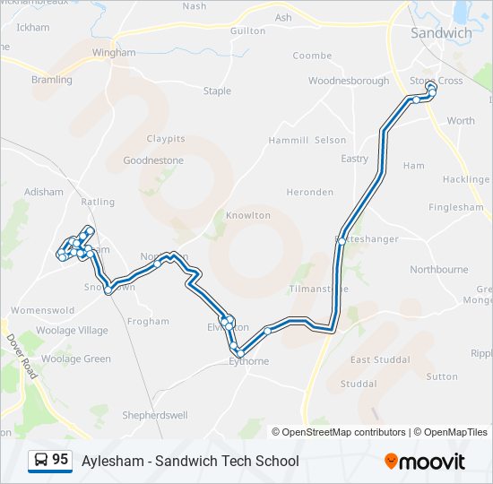 95 Route: Schedules, Stops & Maps - Aylesham (Updated)
