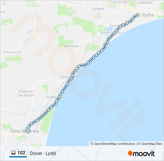102 Route: Schedules, Stops & Maps - Hythe (Updated)