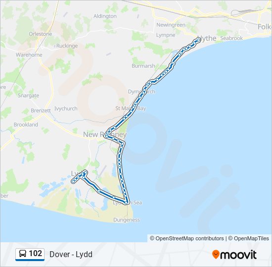 102 Route: Schedules, Stops & Maps - Hythe (Updated)