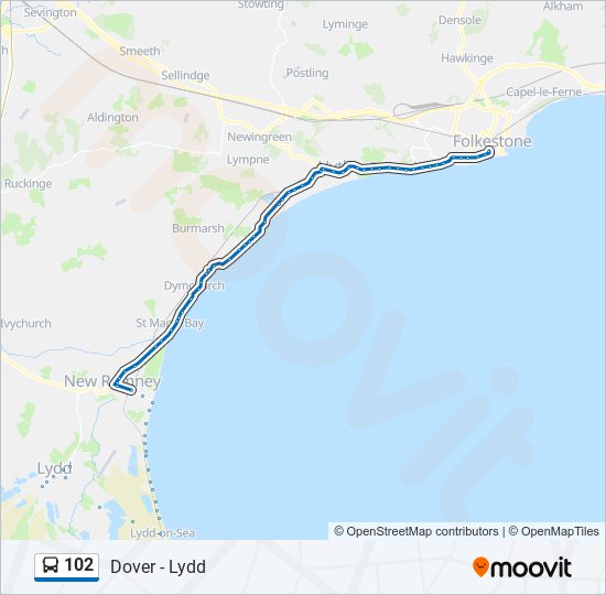 102 Route: Schedules, Stops & Maps - Folkestone (Updated)